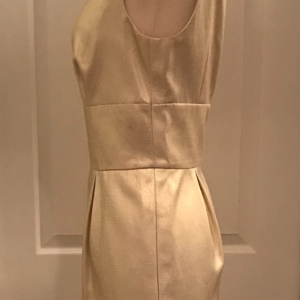 Escada Gold Metallic Sleeveless Sheath Dress. - Gem